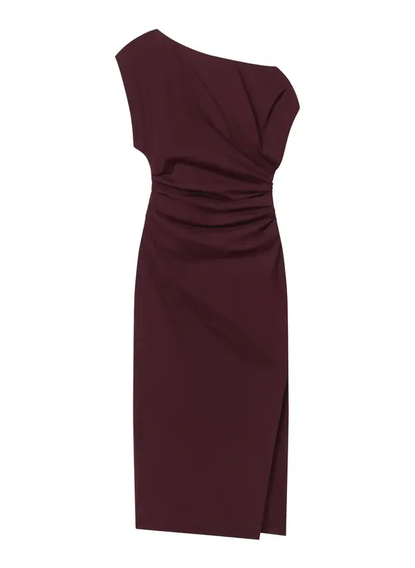 A.L.C. Nara Stretch Cotton Midi Dress - Plum