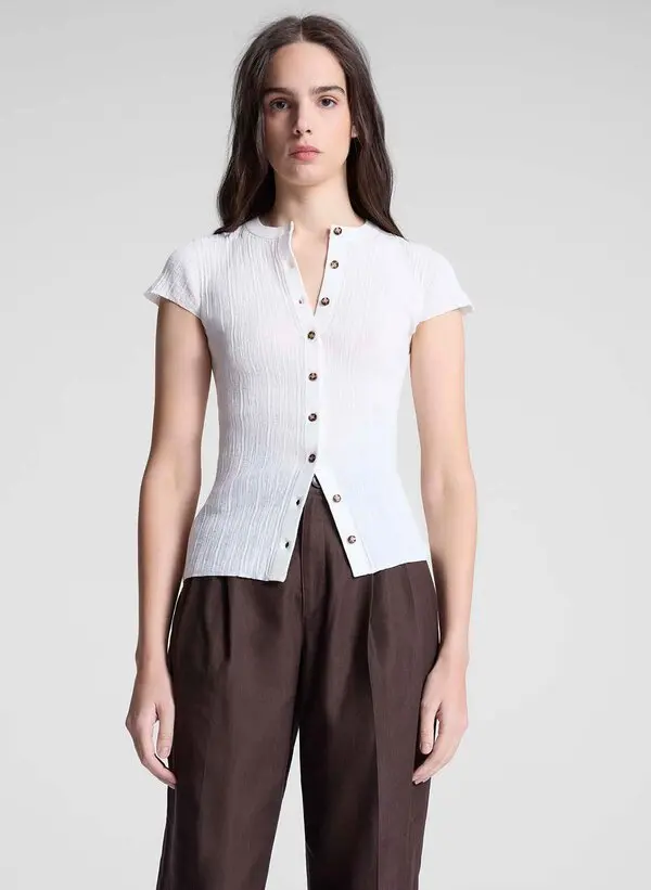 A.L.C. Parker Fine Cotton Cardigan - Bright White