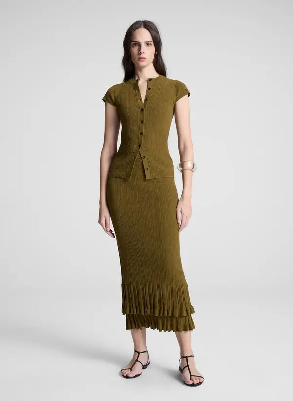 A.L.C. Lexi Fine Cotton Knit Midi Skirt - Hazel