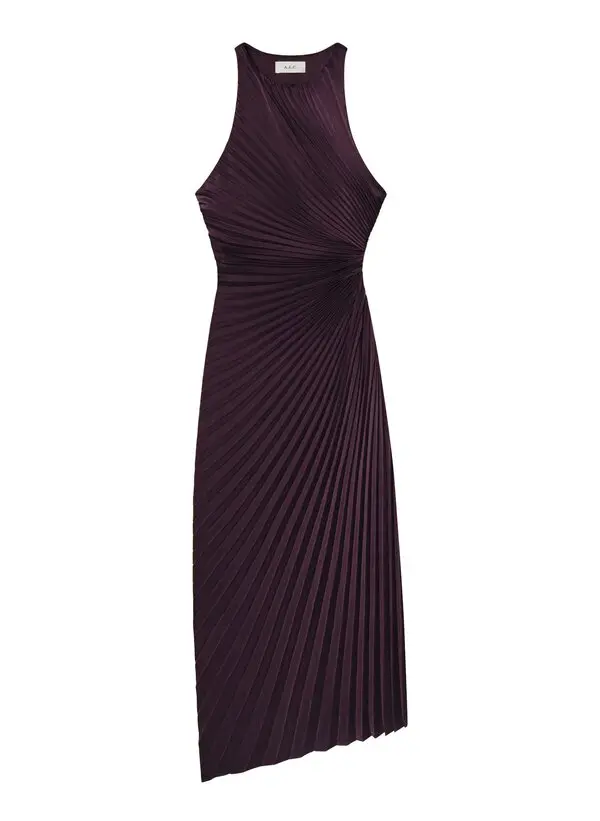 A.L.C. Reagan Satin Midi Dress - Deep Plum