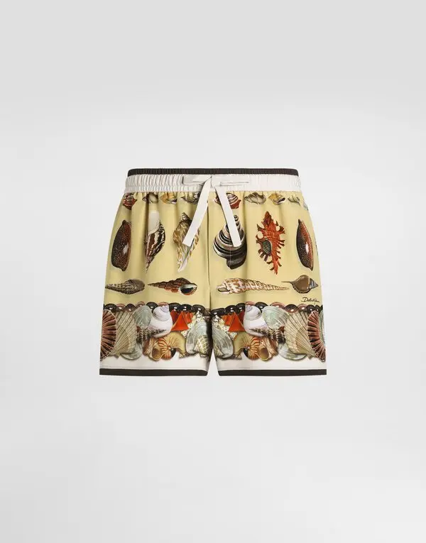 Dolce & Gabbana Shell-print Marocain Crêpe Bermuda Shorts