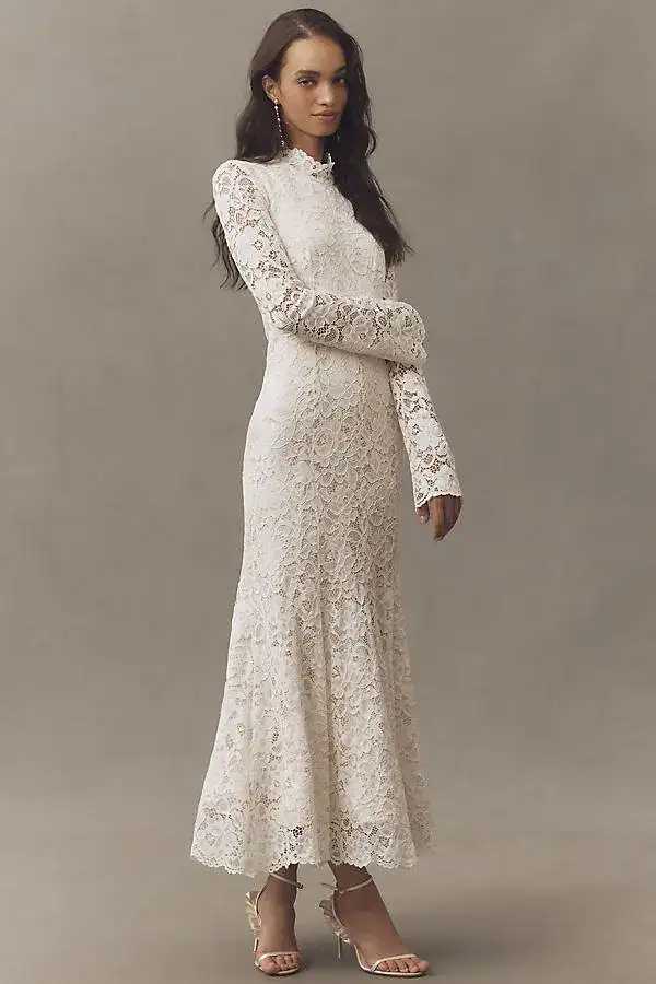 chinese dress ladies White Rhinestone Lace Maxi Dress – self-portrait-US main image 0