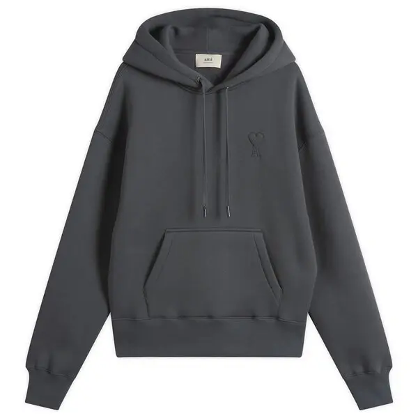 Ami Brushed Fleece Hoodie Big Adc - Anthracite