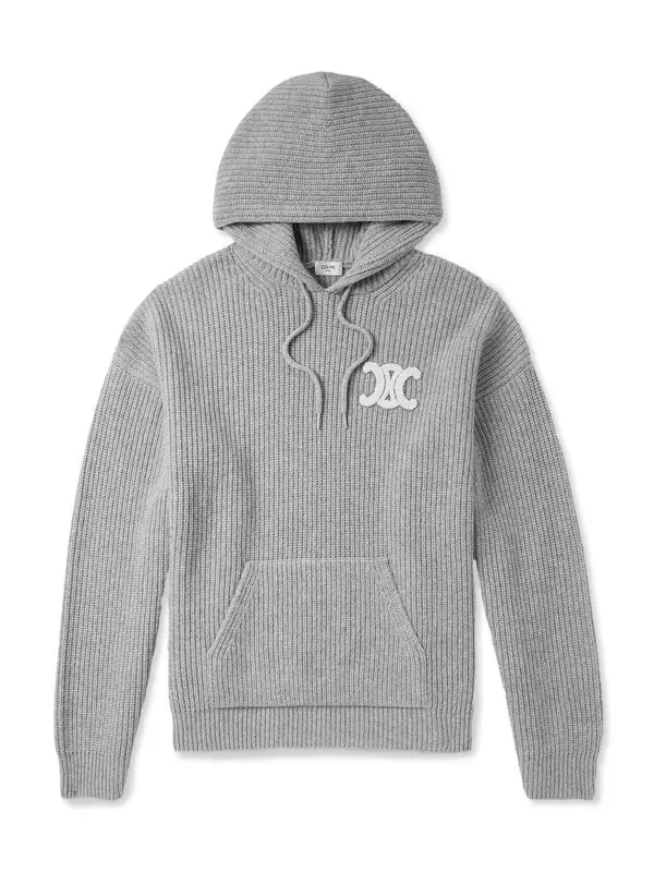 Celine Homme Ribbed Wool Hoodie