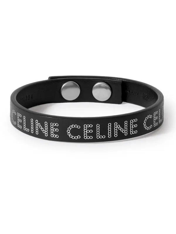 Celine Studded Leather Bracelet - Black