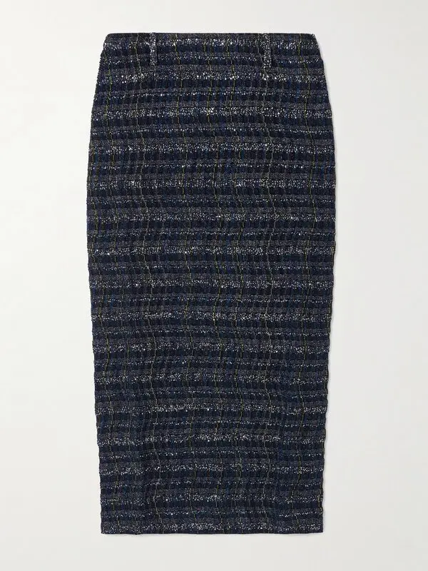 Missoni Sequin-embellished Metallic Tweed Midi Skirt - Blue