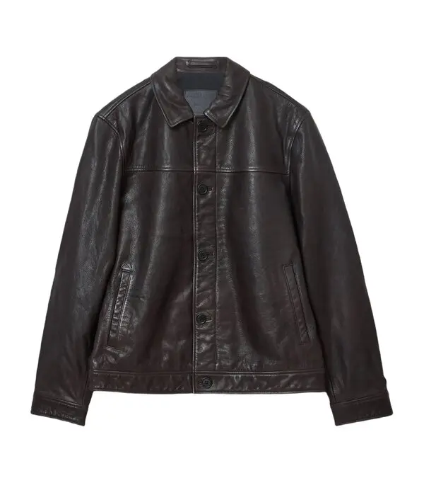 All Saints Nates Leather Jacket - Brown