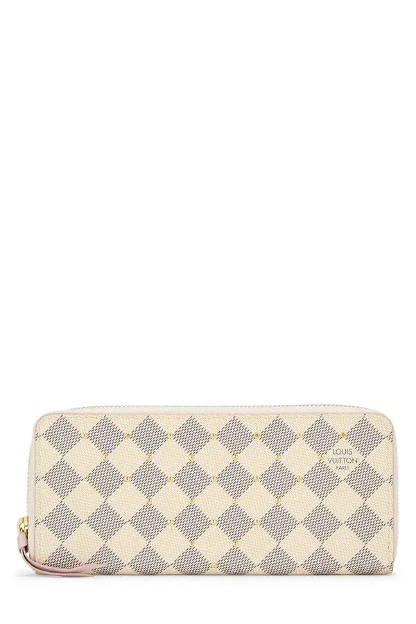 LOUIS VUITTON Damier Azur Studded Clemence Wallet