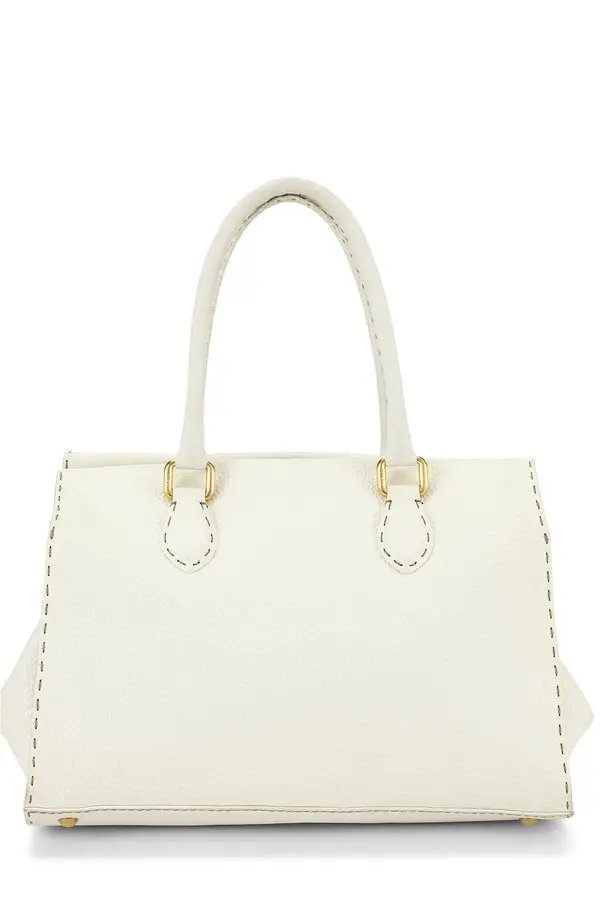 Fendi Leather Selleria Firenze Frame Bag - White