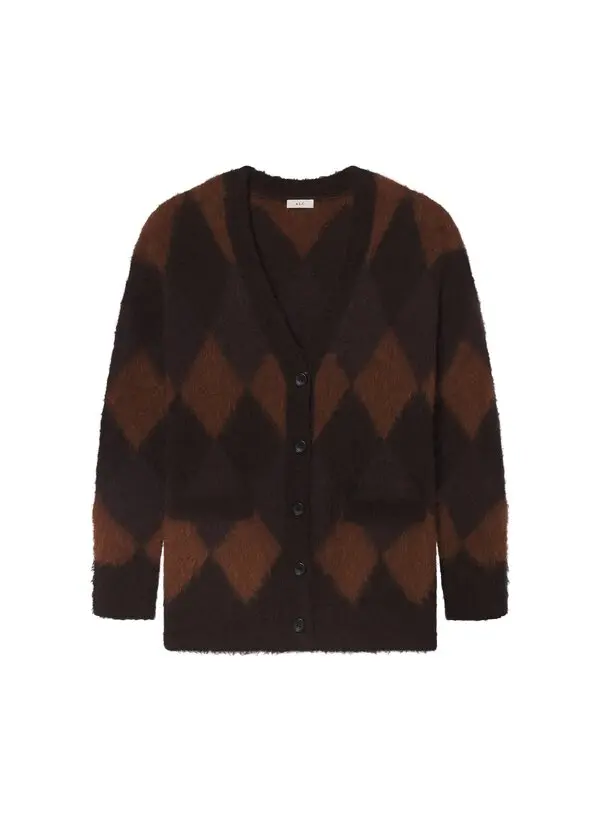 A.L.C. Reid Brushed Alpaca Argyle Cardigan