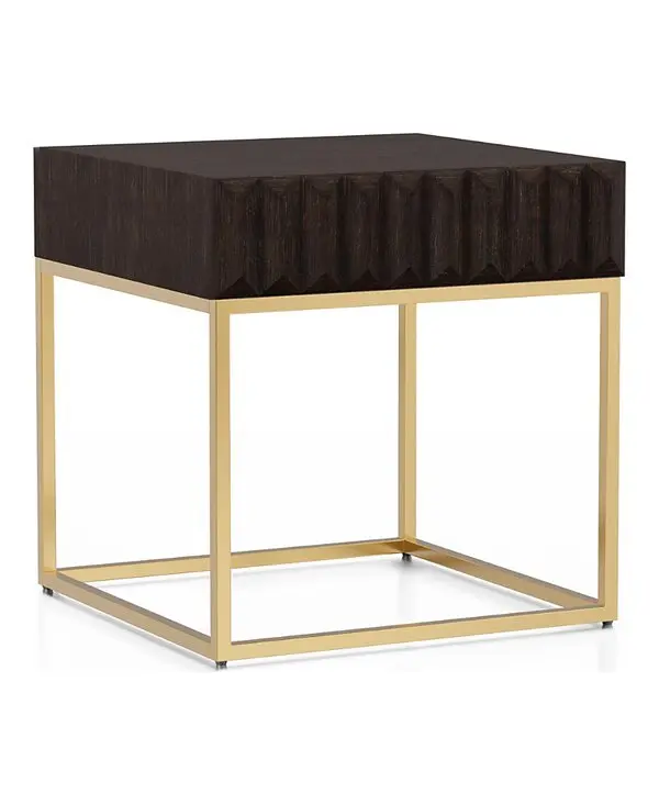 FURNITURE OF AMERICA Lamon 23-inch Metal Frame 1-drawer End Table - Walnut