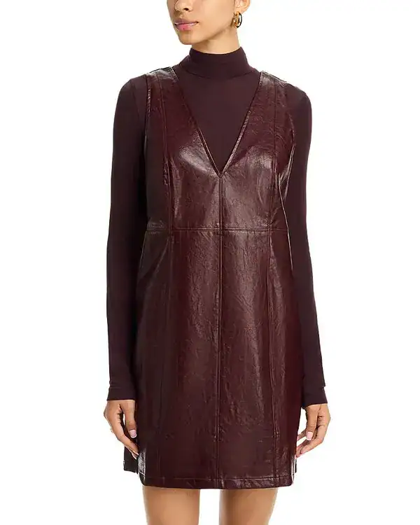 knee length dresses for ladies Brown Cord Austin Pinafore Mini Dress main image 1