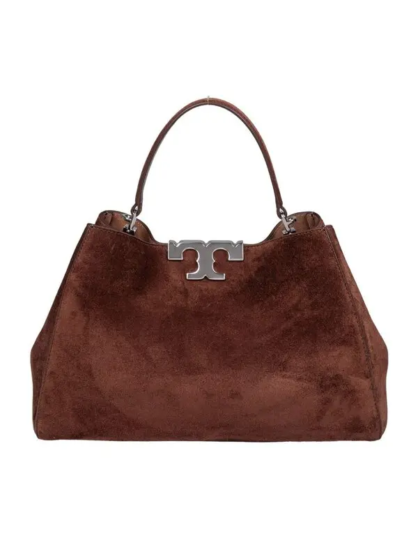 Tory Burch Suede Satchel Bag With Leather Details