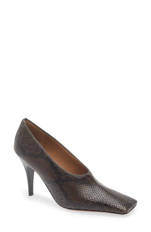 Stella McCartney Snakeskin Embossed Faux Leather Pump