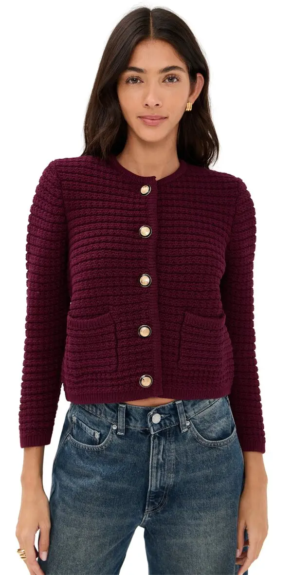 Ba&sh Gaspard Cardigan - Bordeaux