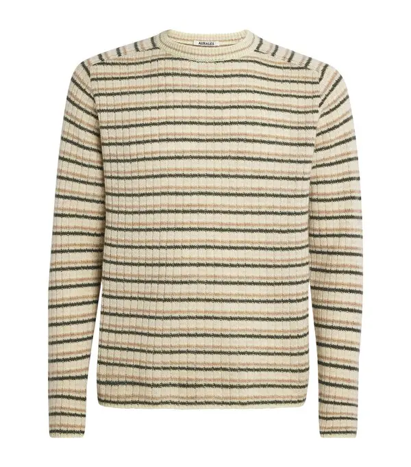Auralee Wool-cashmere Striped Sweater