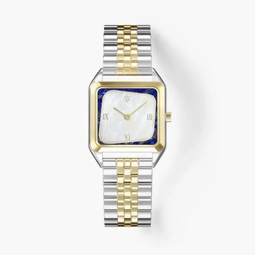 VANNA Geminus Double-gemstone Watch - White Pearl/lapis-two Tone