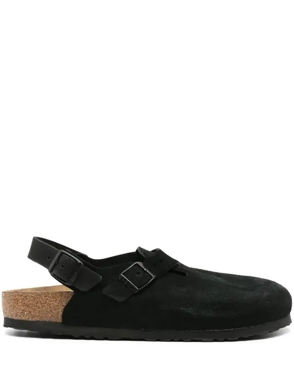 BIRKENSTOCK Tokio Suede Mules - Black