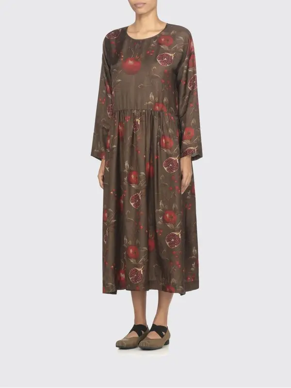 UMA WANG Printed Midi Dress - Brown