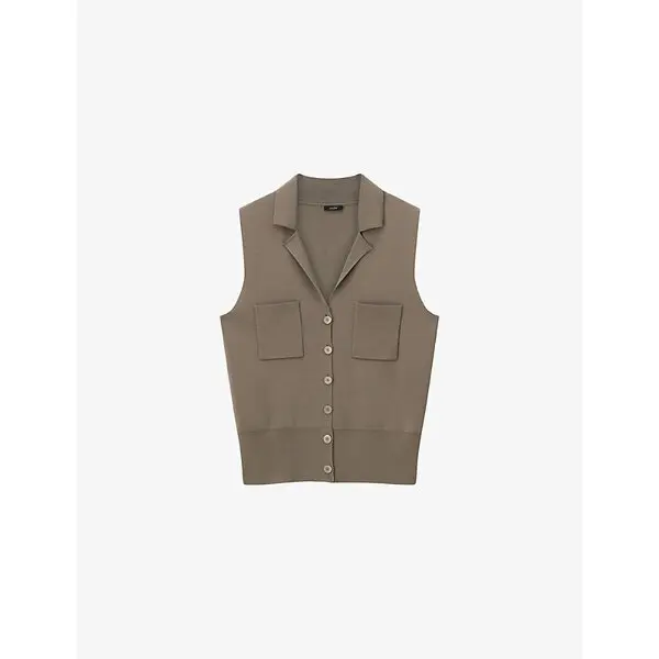 JOSEPH Milano Stretch-knit Vest - Mushroom