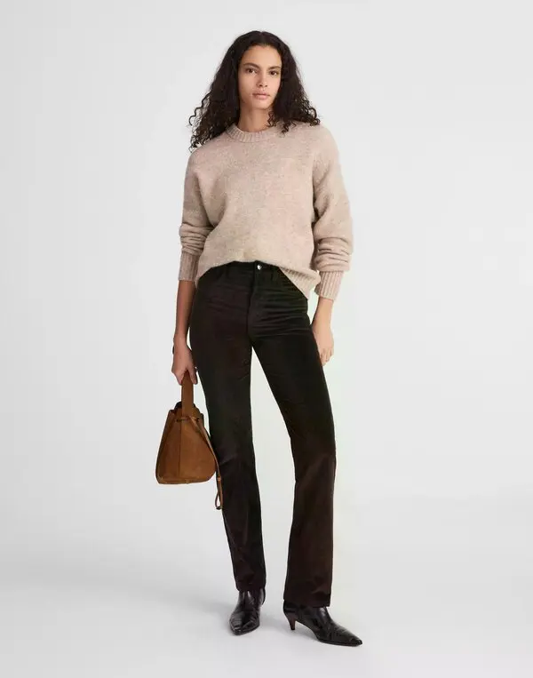 Madewell The Petite Longline Straight Corduroy Pant - Black Walnut