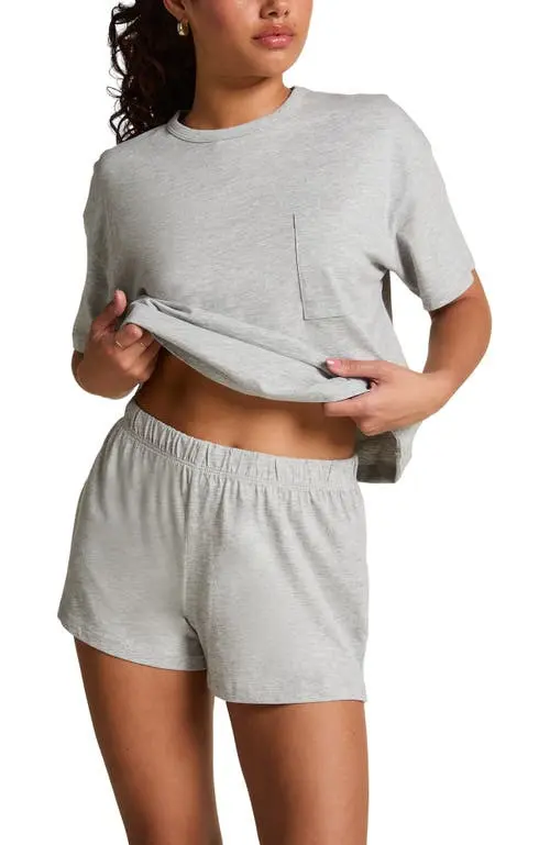 Hunkemoller T-shirt And Short Pyjama Set - Soft Grey Melange