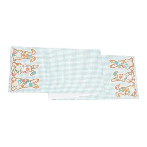 C&F HOME Blossom Bunny Trio Table Runner 14" X 72 - Blue