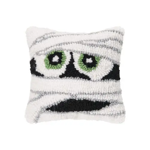 C&F HOME Mummy Face Small Accent Pillow 8" X 8" Fall Halloween Home Decor