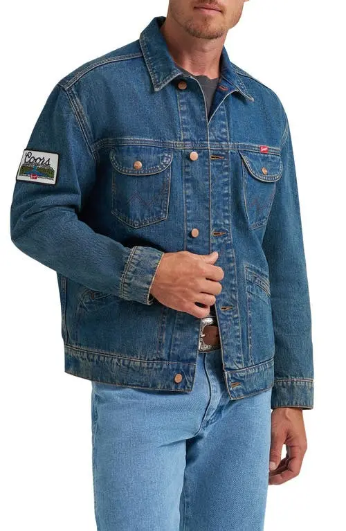 Wrangler Logo Patch Denim Trucker Jacket