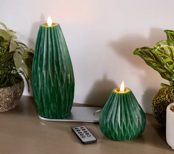 HOMEBLISS As Is Home Bliss S/2 Flameless Rechargeable Lantern Figural