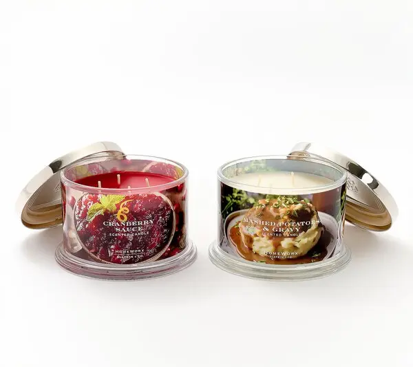HOMEWORX BY SLATKIN + CO. S/2 18oz Gather & Give Candles