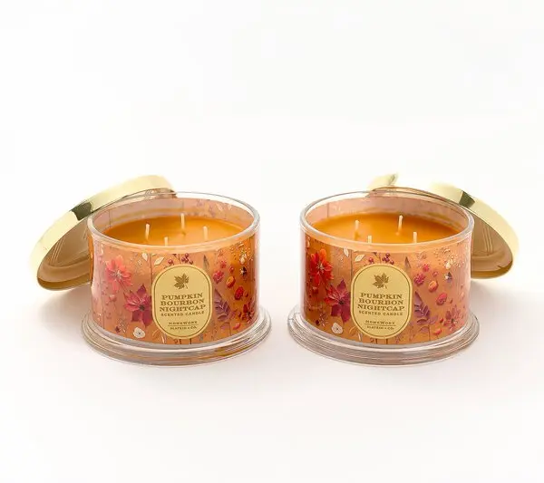 HOMEWORX BY SLATKIN + CO. As Is S/2 18oz Dark Autumn Candles