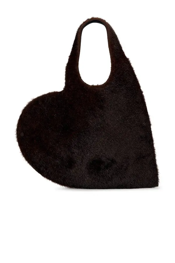 Coperni Faux Fur Heart Tote Bag