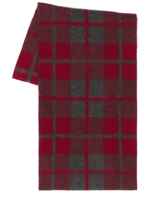Guest In Residence The Plaid Big Scarf In Brown - Charcoal & Ruby