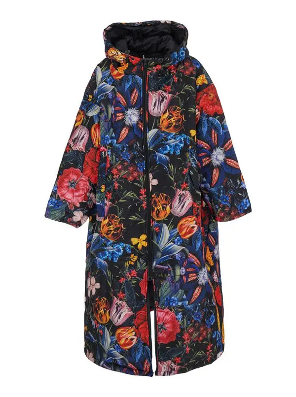 SITTINGSUITS Long Floral Print Down Jacket