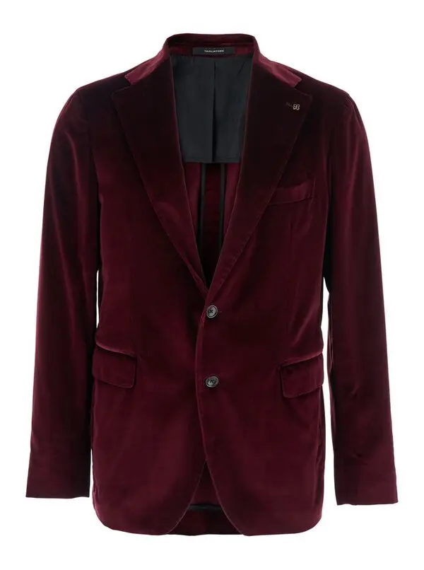 Tagliatore Single-breasted Velvet Jacket With Notched Lapels