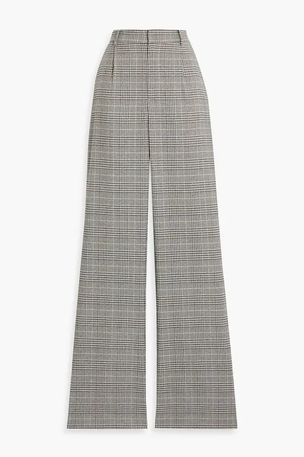 Paige Aracelli Metallic Checked Tweed Wide-leg Pants