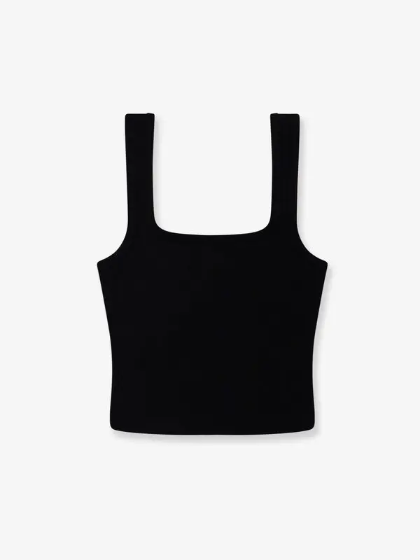 ENTIRE STUDIOS Square Neck Cotton Top - Black