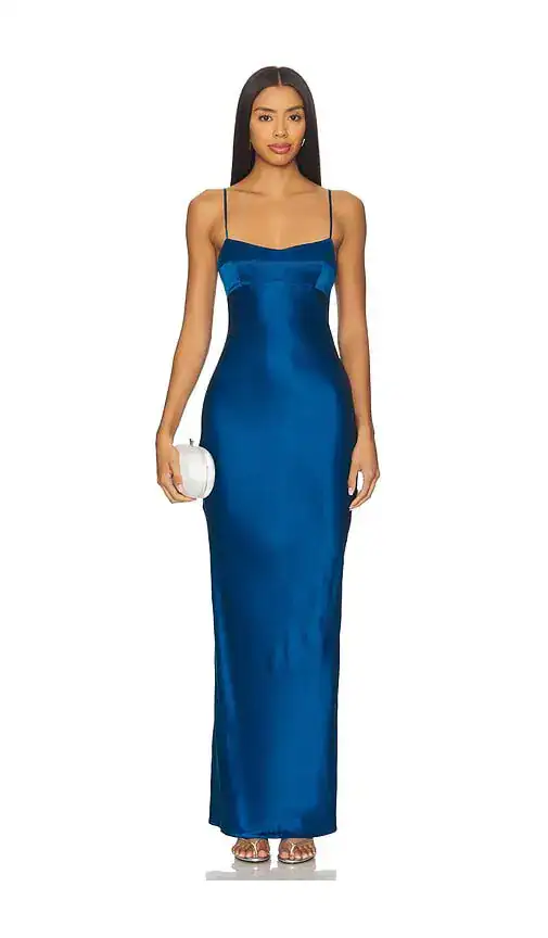 amanda uprichard blue maxi dress Amanda Uprichard MARBELLA MAXI Navy – Concepts Reno main image 1