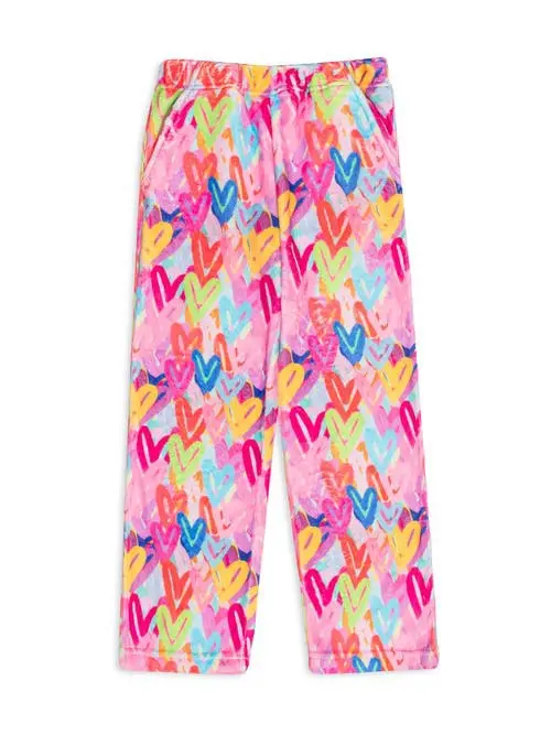 PREPPY GOOSE Plush Graffiti Hearts Loungewear Pant