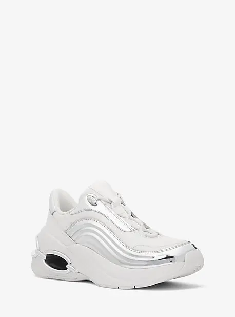 Michael Kors Toni Mixed-media Trainer - Silver