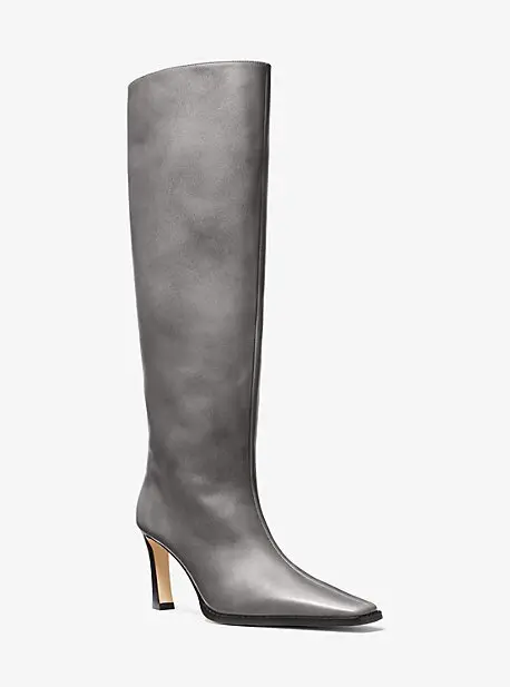 Michael Kors Darrah Burnished Leather Boots - Grey