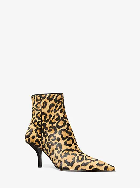 Michael Kors Selina Leopard Print Calf Hair Ankle Boot