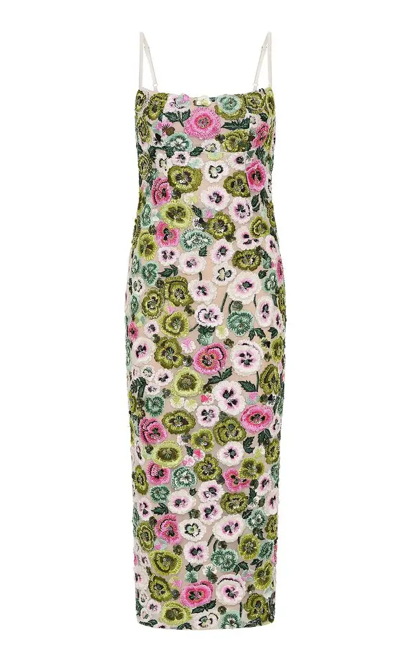 Rachel Gilbert Camden Embellished Tulle Midi Dress
