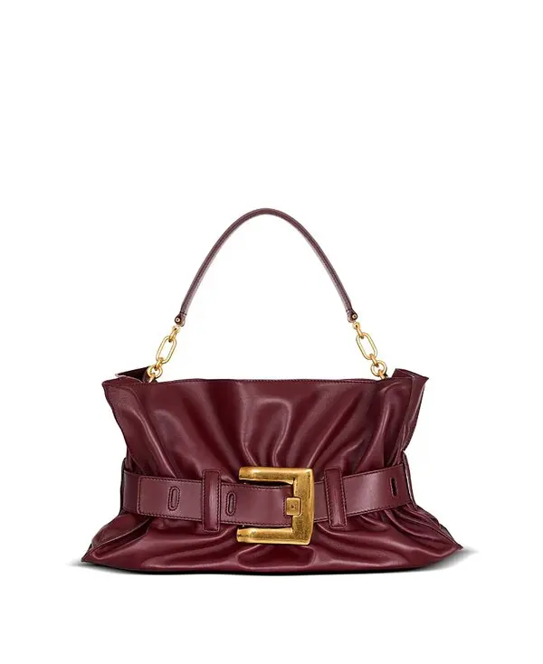 Balmain Medium Anthem Bag In Leather - Brown