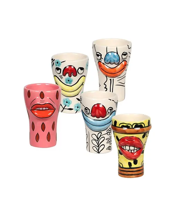 TOV FURNITURE Velma Collection Set Of All 5 Ceramic Glasses