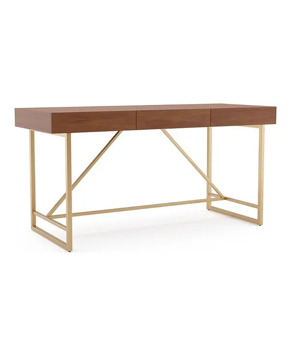 FURNITURE OF AMERICA Axole Metal Base Desk With Drawer