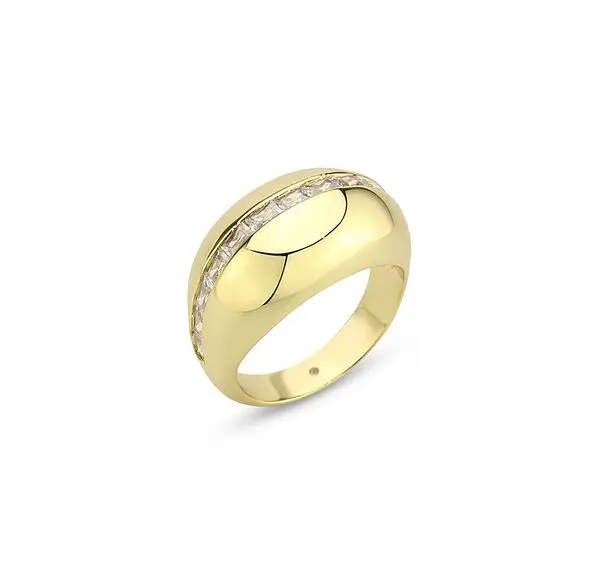 Aqua Baguette Crystal Dome Ring