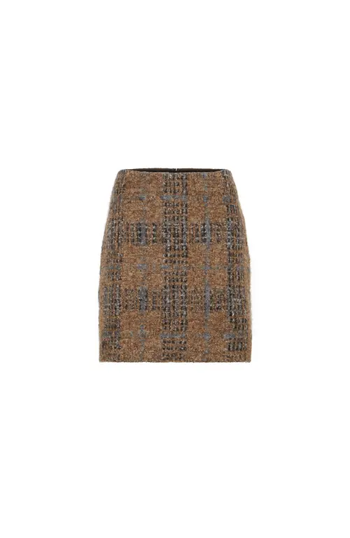 Brunello Cucinelli Mini Skirt With Prince Of Wales Embroidery