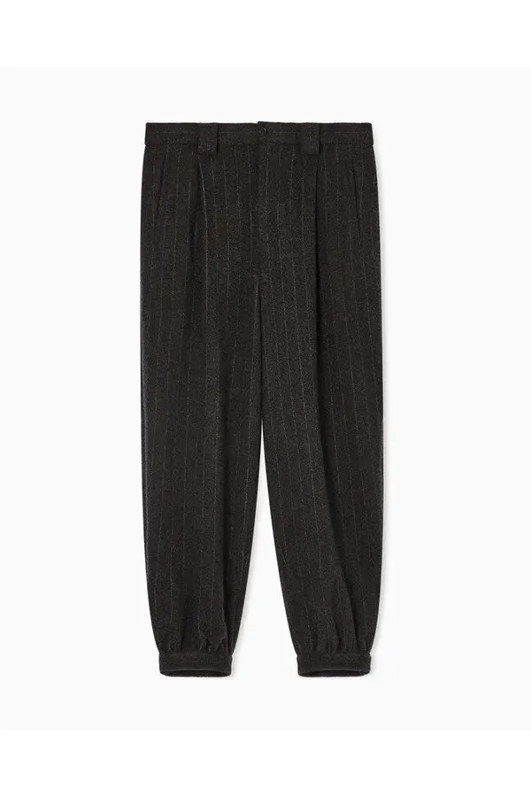 Giorgio Armani Pinstriped Cashmere-wool Trousers - Stripe